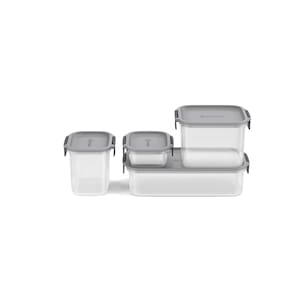 Kit Potes Hermeticos Electrolux 4 Pecas Empilhaveis Modulares Cinza