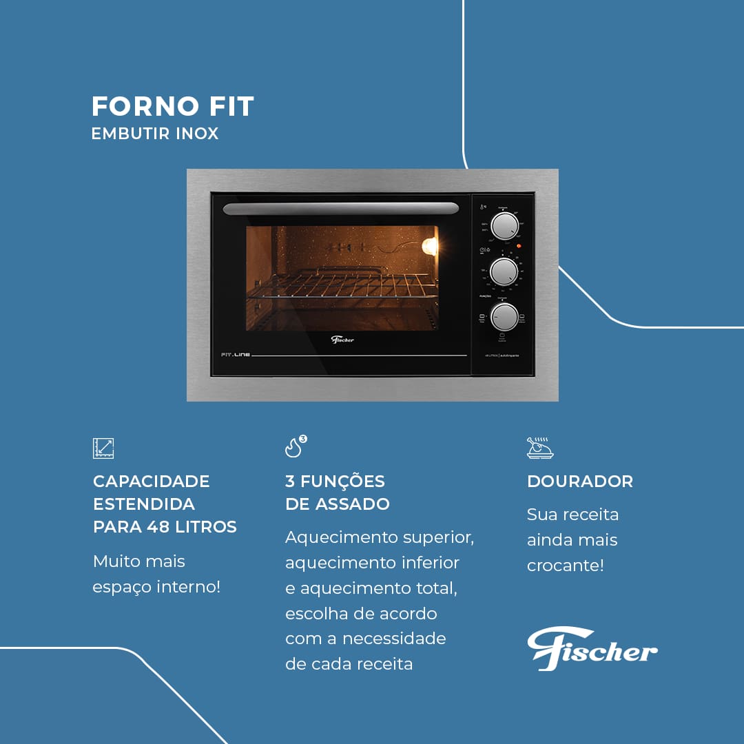 Forno de Embutir Elétrico Fischer Fit Line | Ponto