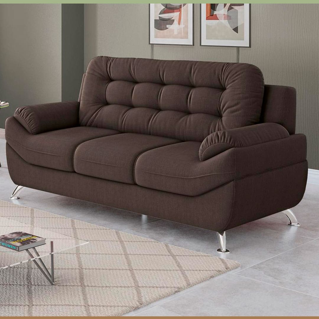 Sofá 3 Lugares Linoforte Mercury Revestido em | Ponto