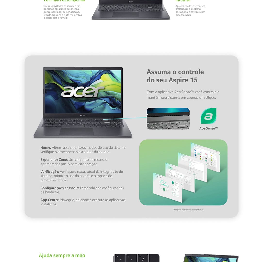 Notebook Acer Aspire 15 com processador Intel | Ponto