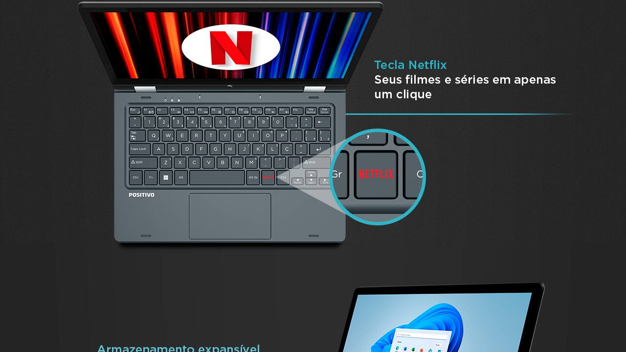 Notebook Positivo Duo 2 em 1 Intel Celeron | Ponto