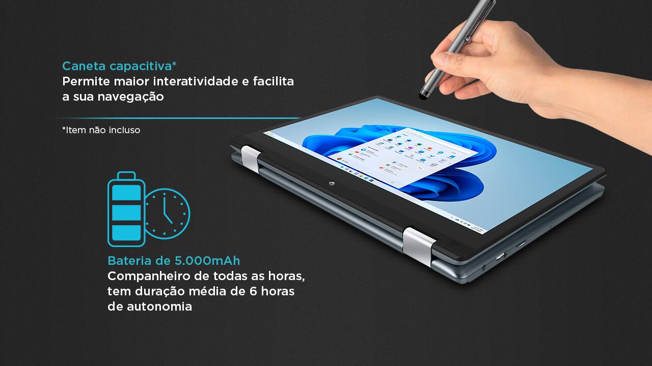 Notebook Positivo Duo 2 em 1 Intel Celeron | Ponto