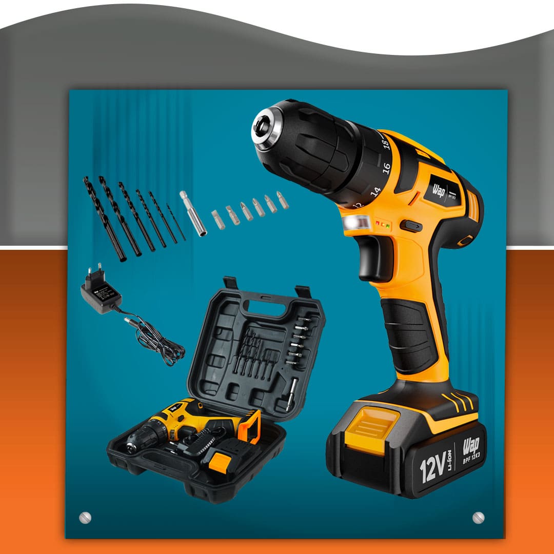 Parafusadeira e Furadeira WAP BPF 12K3 Carregador | Ponto