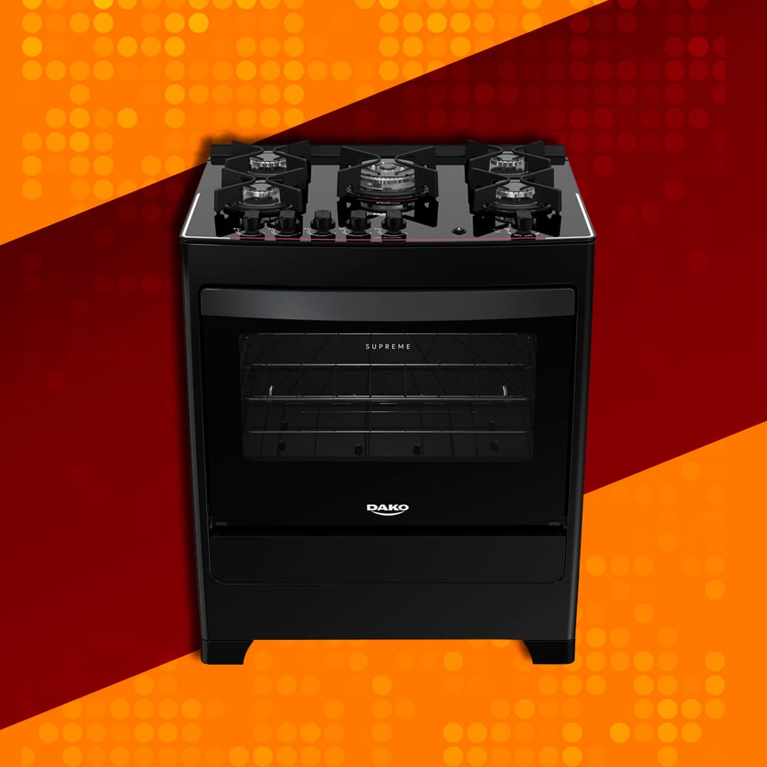 Fogão Dako 5 Bocas Supreme Glass com Mesa | Extra
