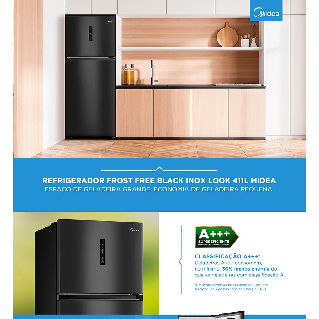 Geladeira Midea MD-RT580MTA Frost Free com | Extra