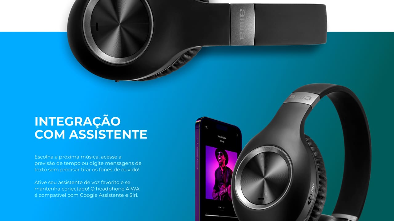 Headphone Aiwa AWS-HP-02-B – Preto | Extra