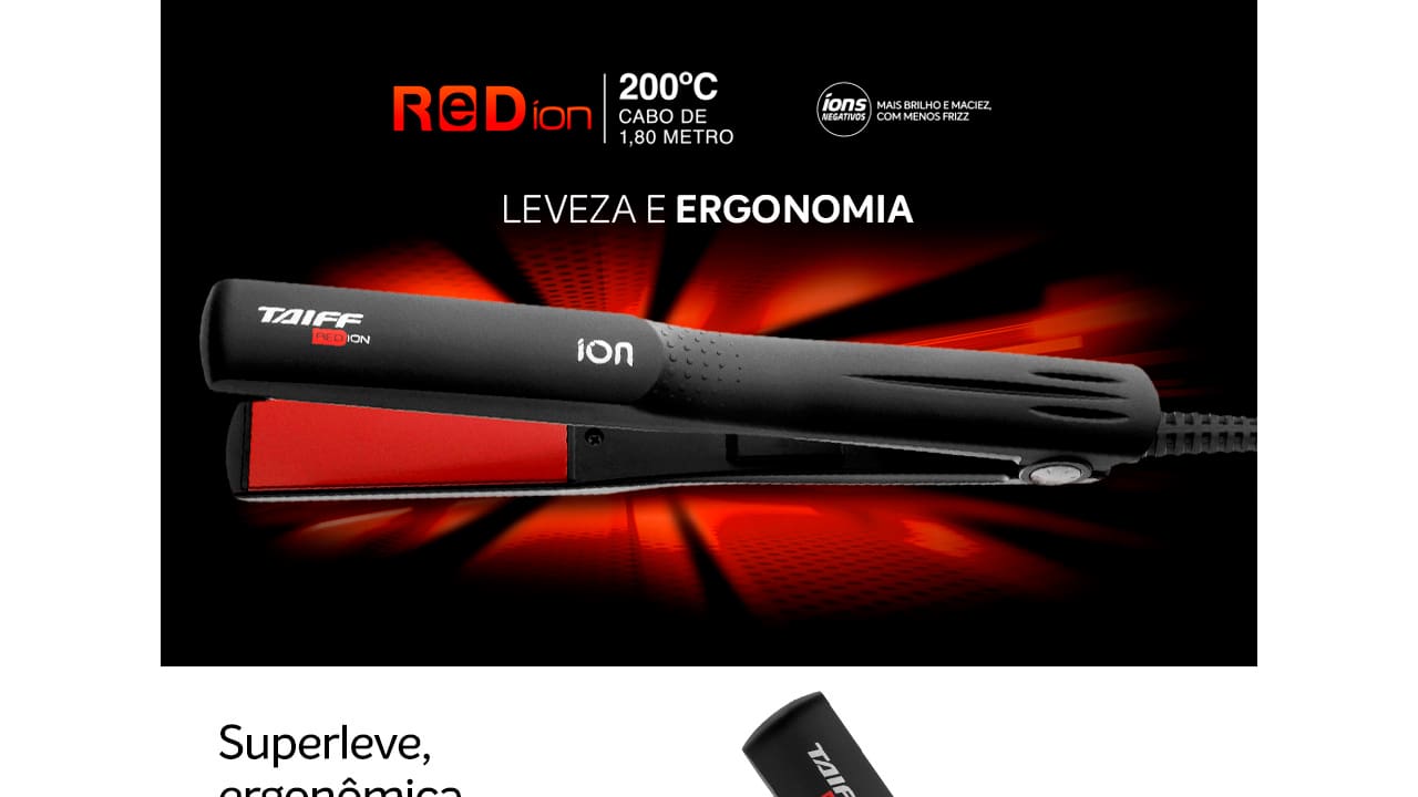 Chapinha | Prancha Taiff Red Ion 200°C | Ponto