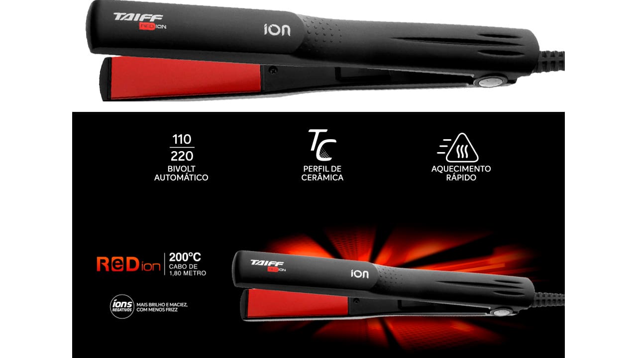 Chapinha | Prancha Taiff Red Ion 200°C | Ponto