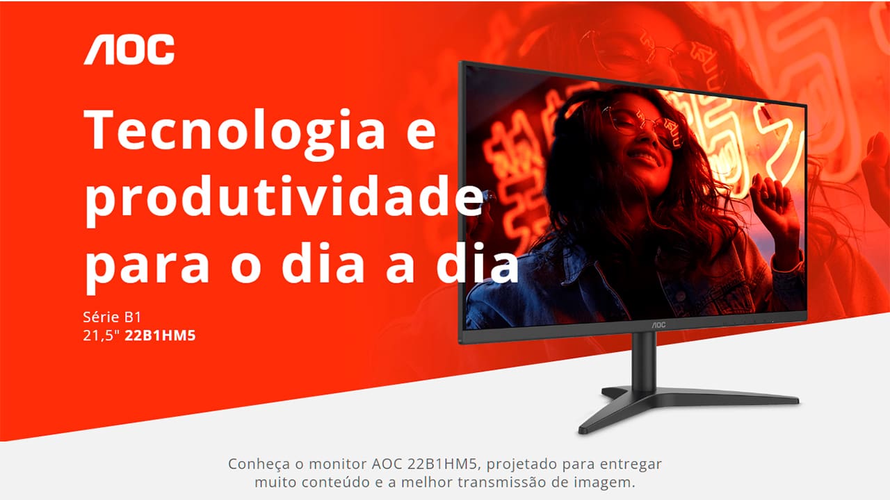 Monitor 21,5" AOC 22B1HM5 Tela Widescreen, Full | Ponto