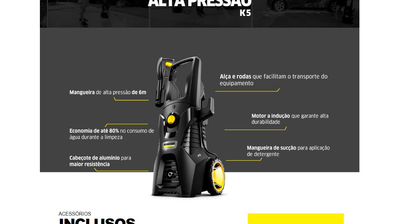 Lavadora de Alta Pressão Karcher K5 1.900W | Ponto