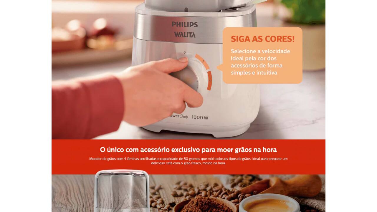 Processador de Alimentos Philips Walita PowerChop RI7303 | Ponto