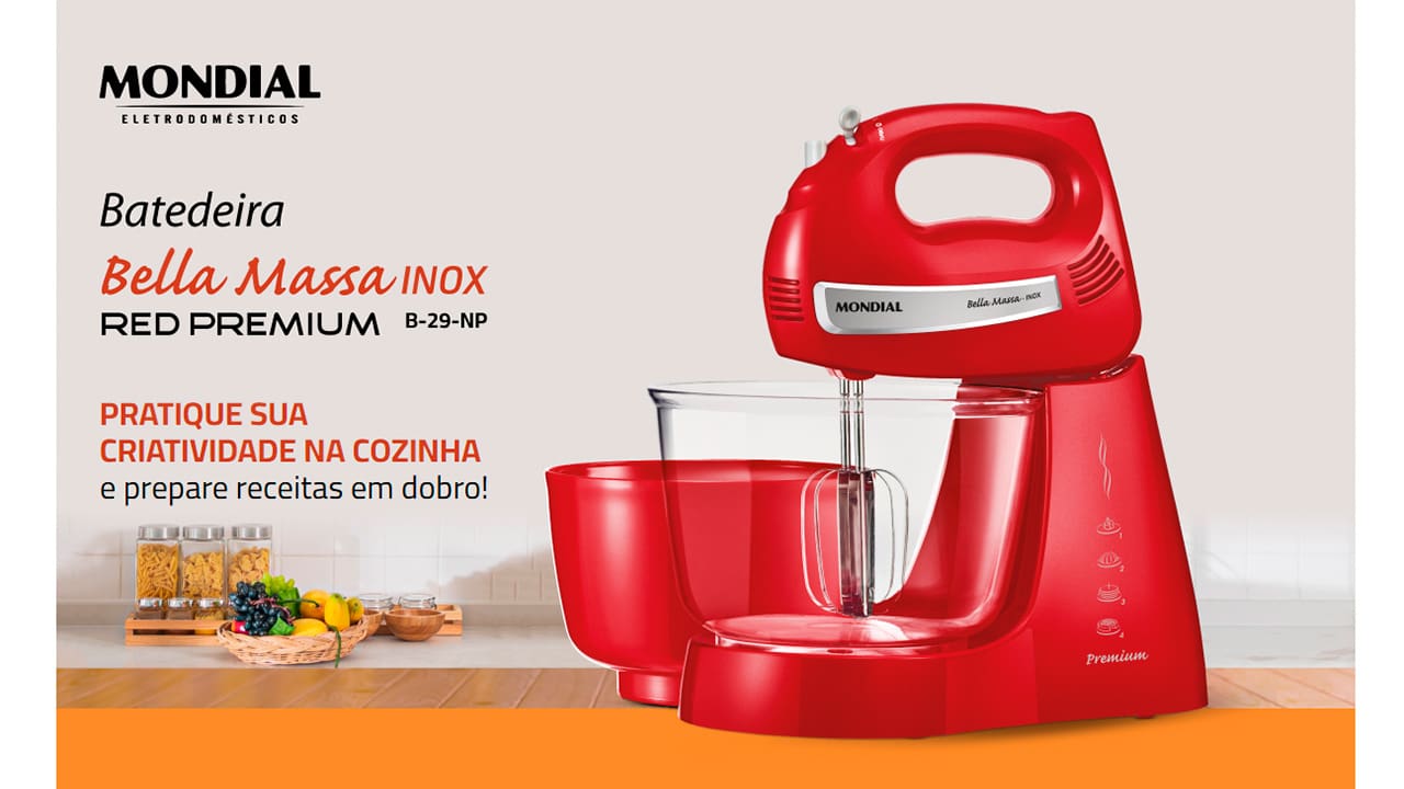 Batedeira Mondial Premium Bella Massa Inox | Ponto
