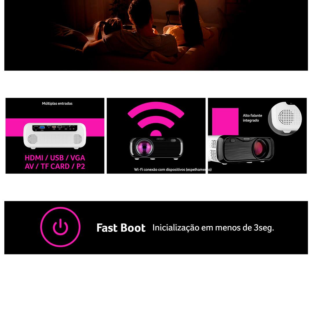 Projetor Multilaser Smart Screen Linux PJ003 | Ponto