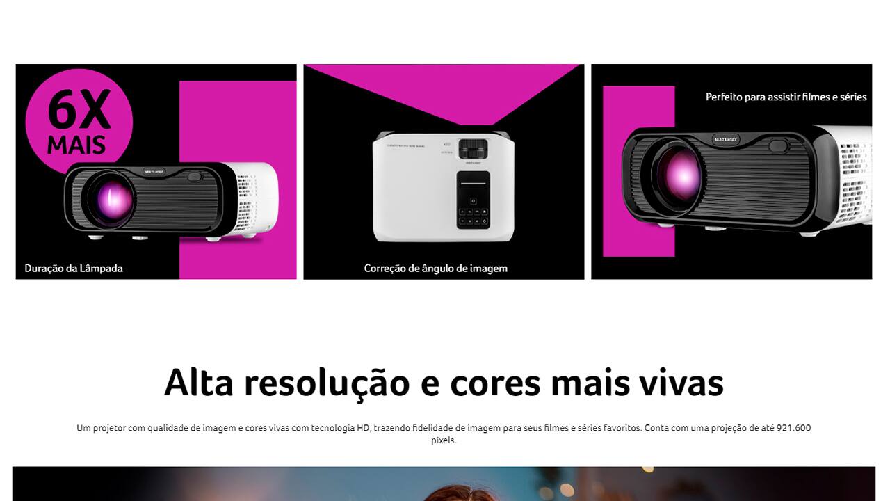 Projetor Multilaser Smart Screen Linux PJ003 | Ponto