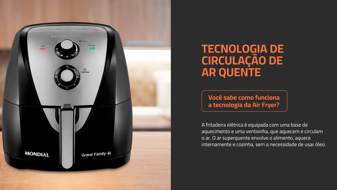 Fritadeira Elétrica Sem Óleo Air Fryer Mondial | Ponto