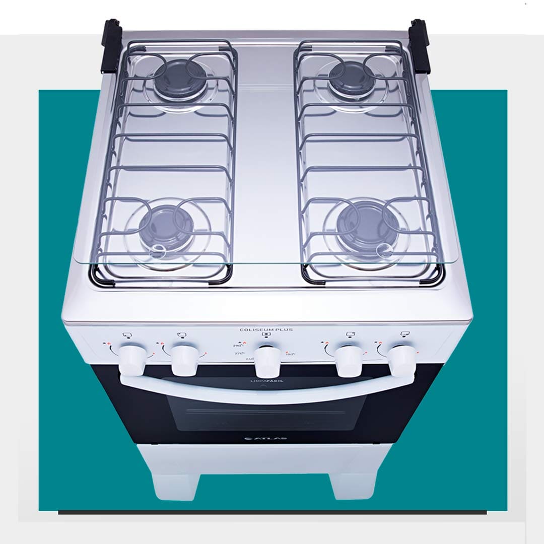 Fogão Atlas 4 Bocas Coliseum Plus com Mesa | Ponto