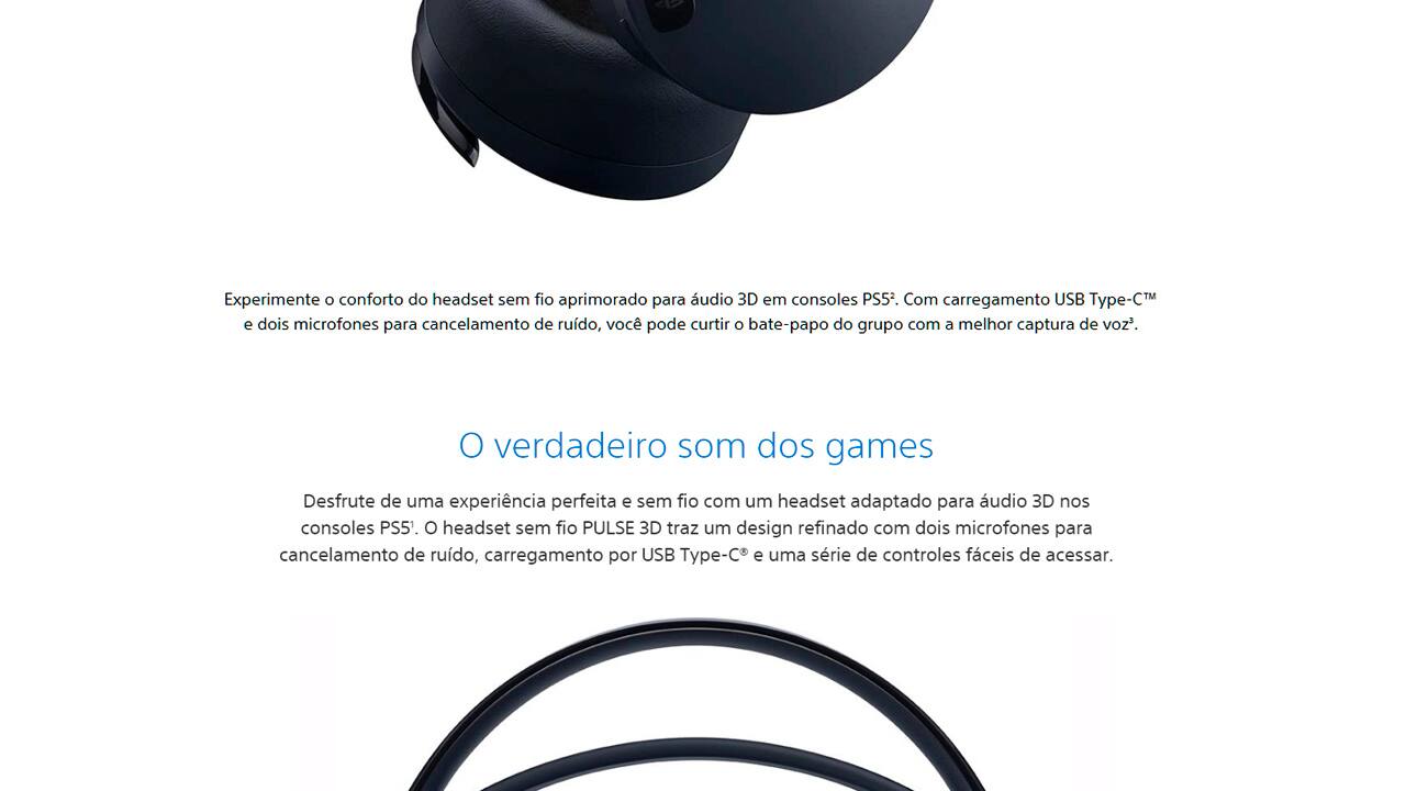 Headset Sem Fio Sony Pulse 3d Midnight Casas Bahia