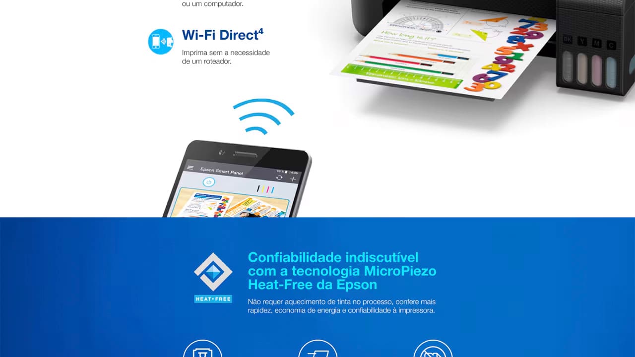 Impressora Tanque de Tinta Epson EcoTank L1250, | Extra