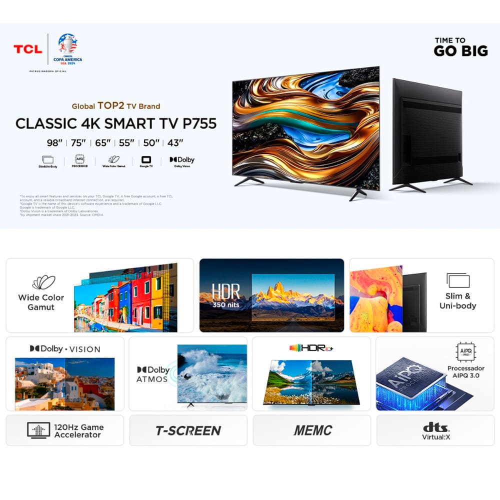 Smart TV 98” 4K UHD TCL | Ponto