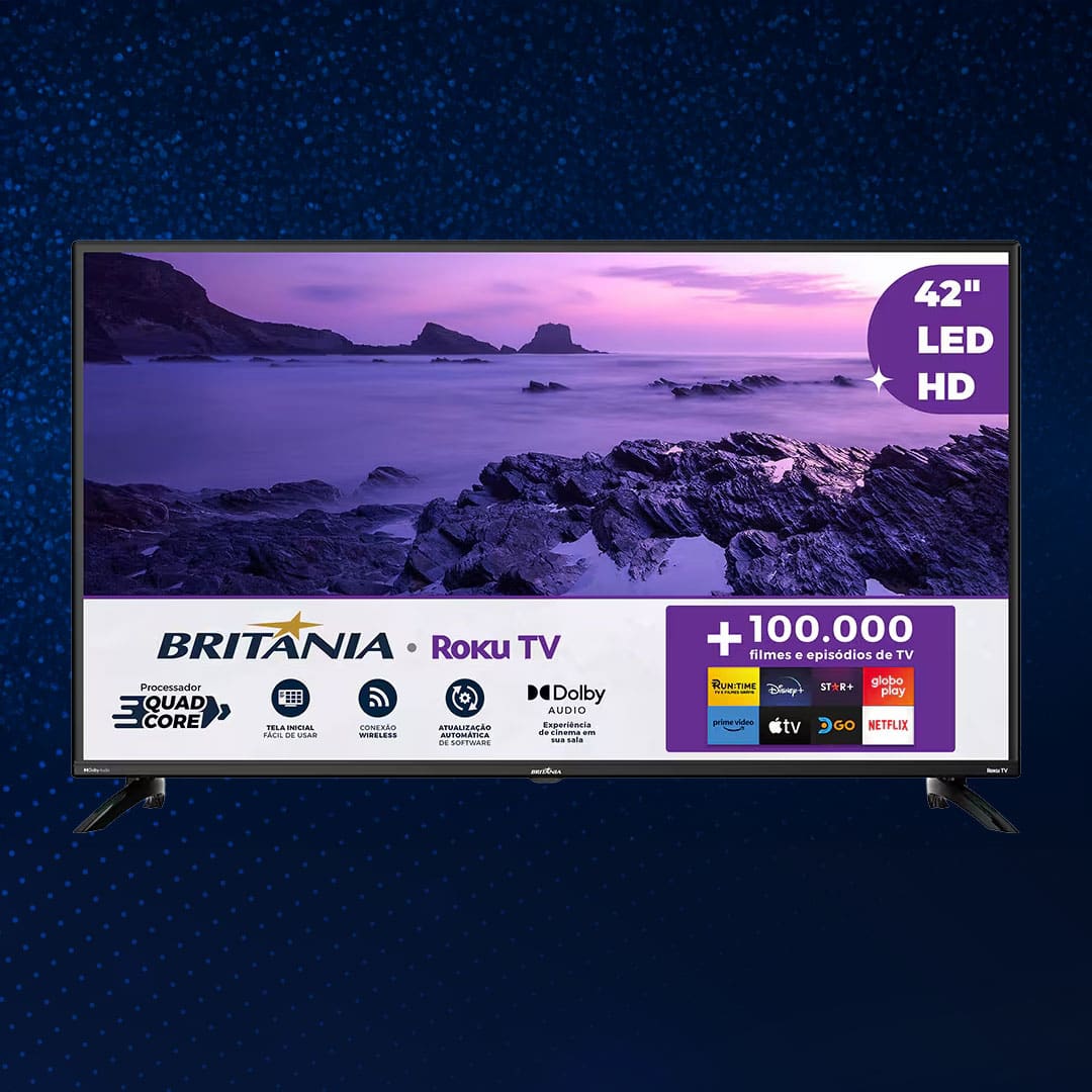 Smart TV LED 42" Britânia BTV42G6FR2CP | Ponto