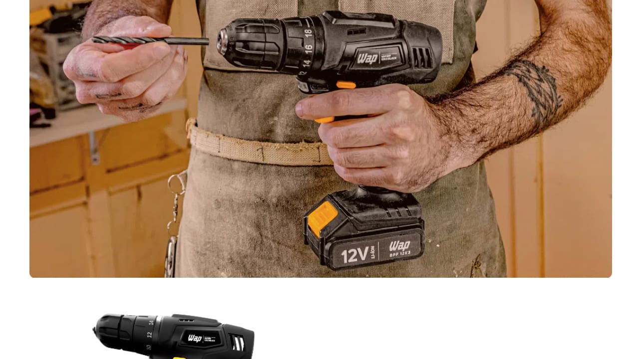 Parafusadeira e Furadeira Wap BPF 12K3 Black | Ponto