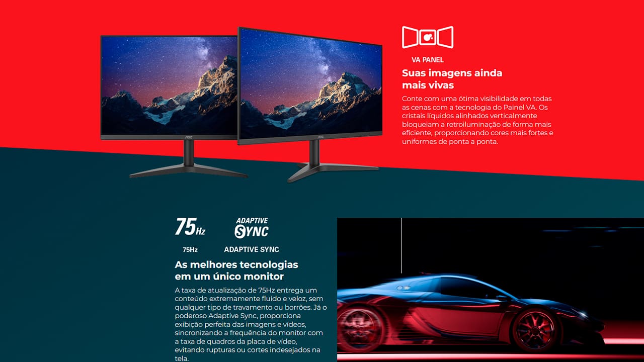 Monitor 23,8" AOC 24B1XHM Widescreen Full | Extra