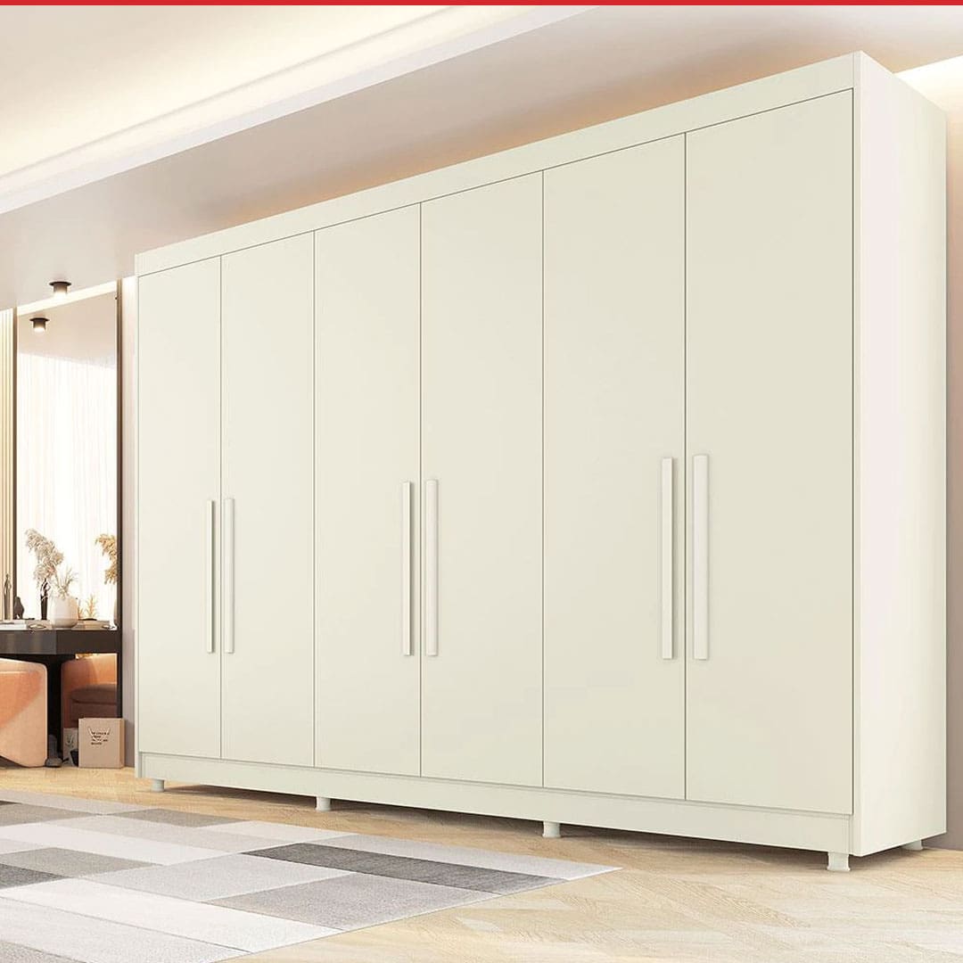 Guarda-Roupa Casal Europa Palermo com 6 Portas e 6 Gavetas | Ponto