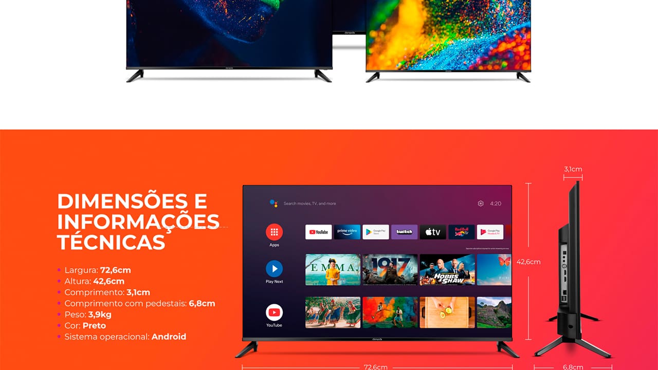 Smart TV 32" Aiwa HD AWS-TV-32-BL-02-A | Ponto