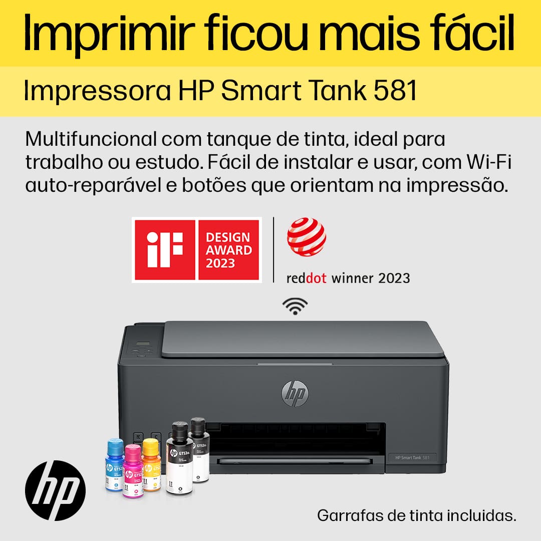 Impressora Multifuncional HP Smart Tank 581 | Extra