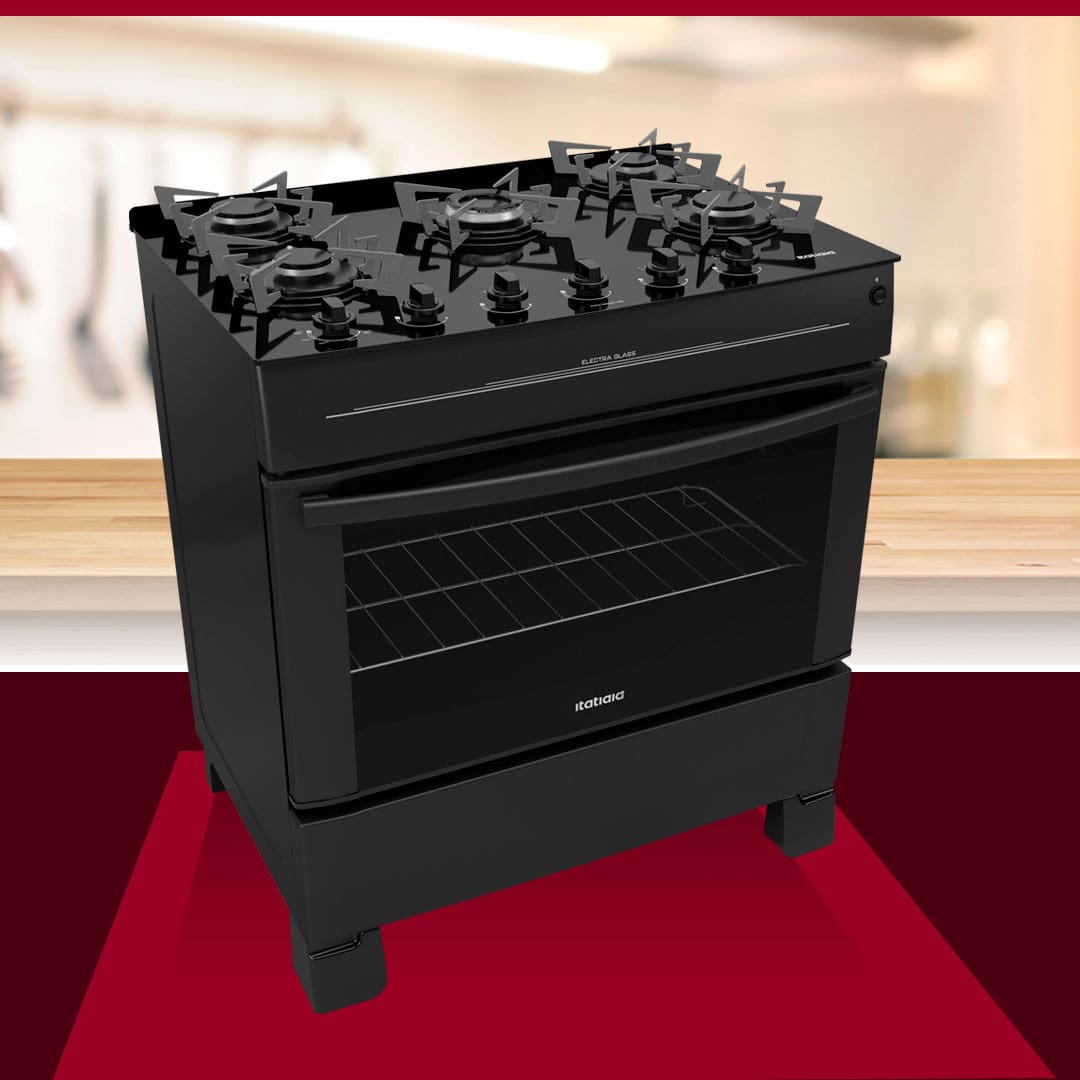Fogão Itatiaia 5 Bocas Electra Glass com Mesa | Extra