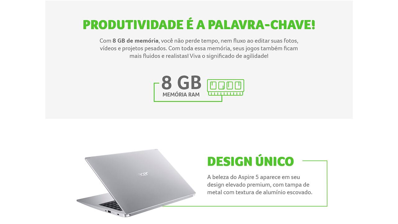 Notebook Acer Core i5- 10210U 8GB | Ponto